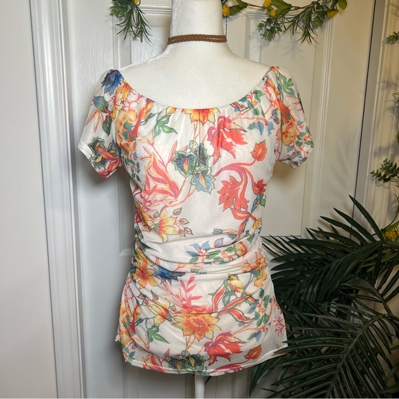 New York & Company | Tops | Soho Nyco Mesh Layered Floral Blouse | Poshmark